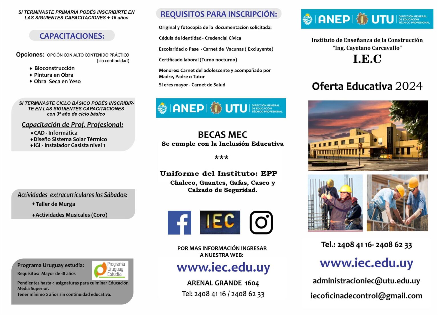 Folleto Oferta Educativa 2024 – Instituto de Enseñanza de la Construcción